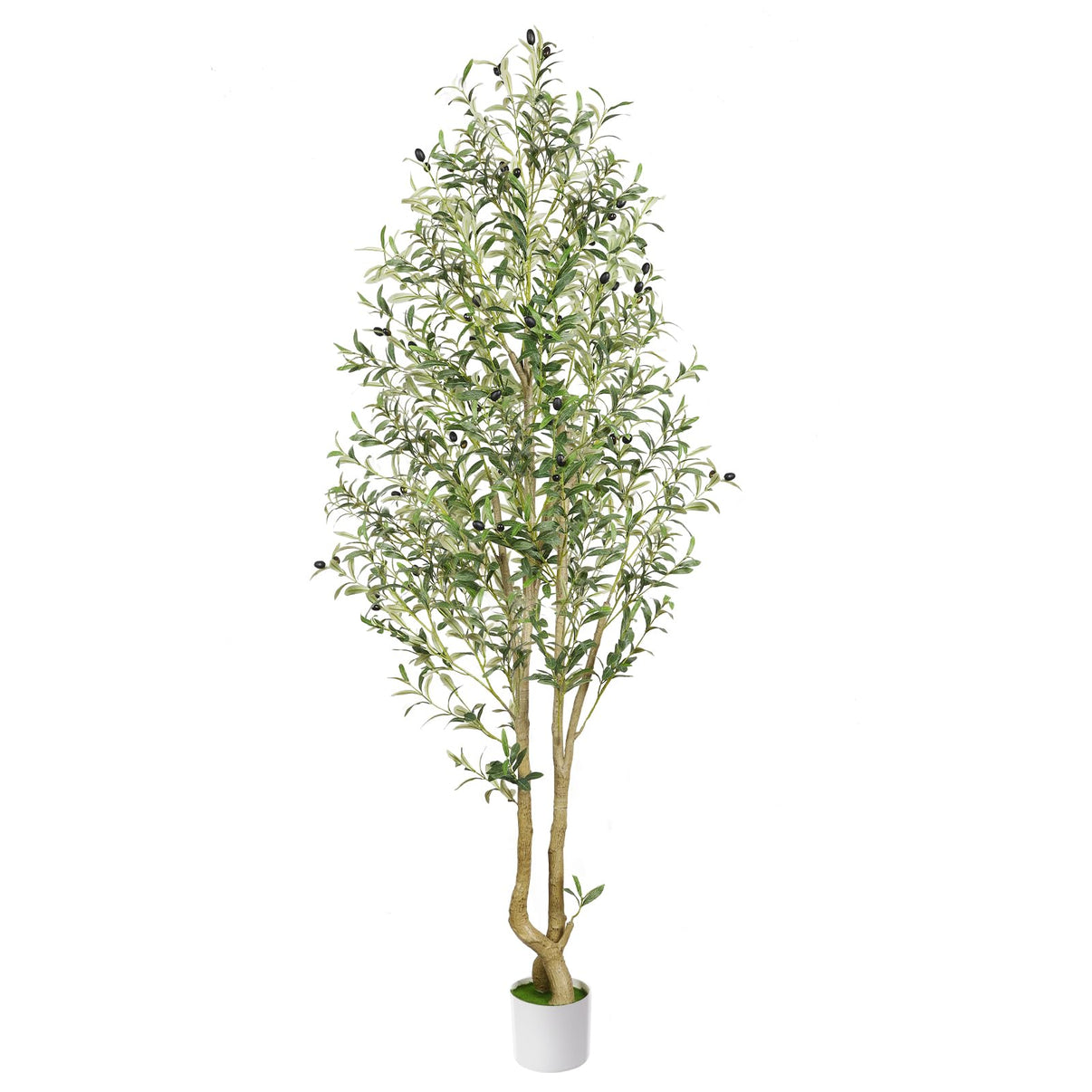 Alupssuc 4FT Artificial Olive Tree, Faux Olive Tree with Curved Trunk